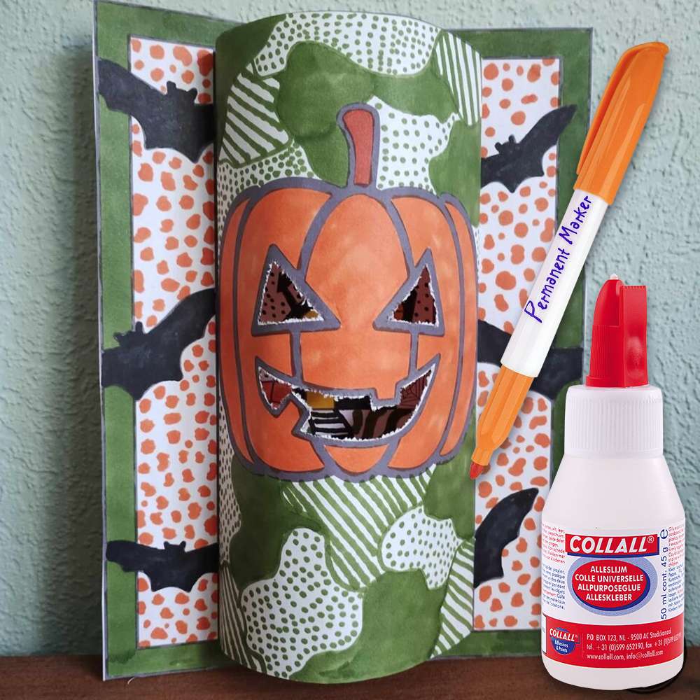 Halloween coloring pages with Krimpie and All Purpose Glue - Collall